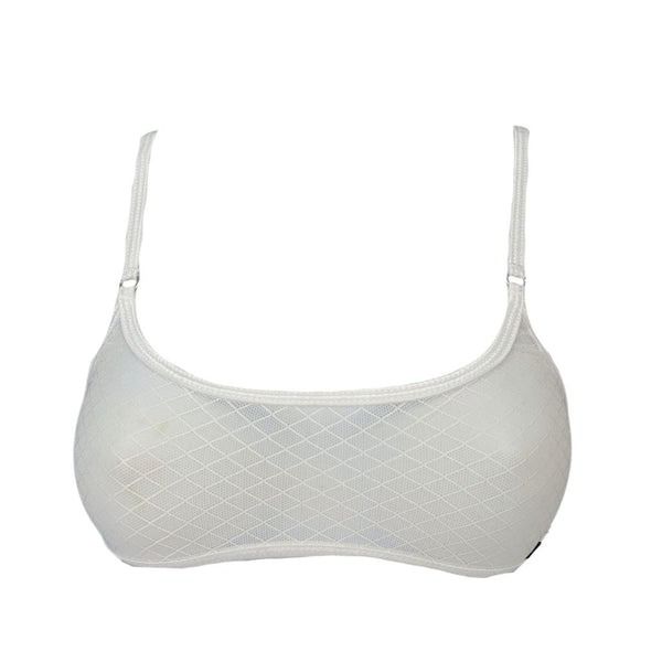 Angel White Diamond Mesh - Sheer Leisure Bralette – Micro Gigi