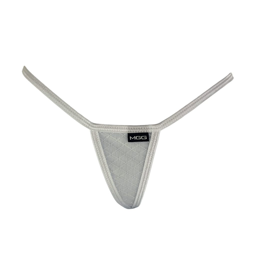Angel White Diamond Mesh - Sheer Mini G-String Underwear – Micro Gigi