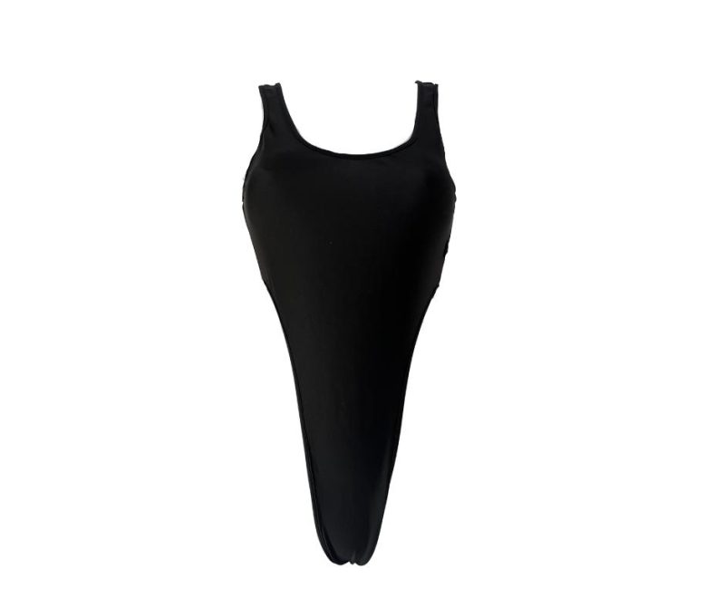 Midnight Black High Leg One Piece Micro Gigi