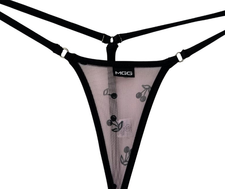 Sheer Cherry Bomb Nano Bikini Bottom Micro Gigi